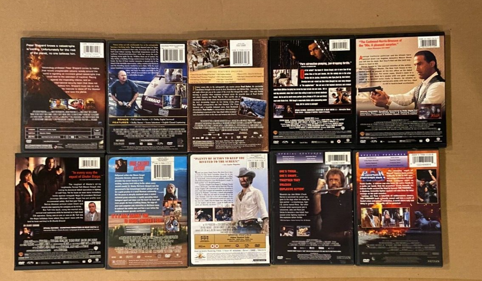 10 Movie Lot!! Action Adventure DVDs Steven Seagal Chuck Norris Various ...