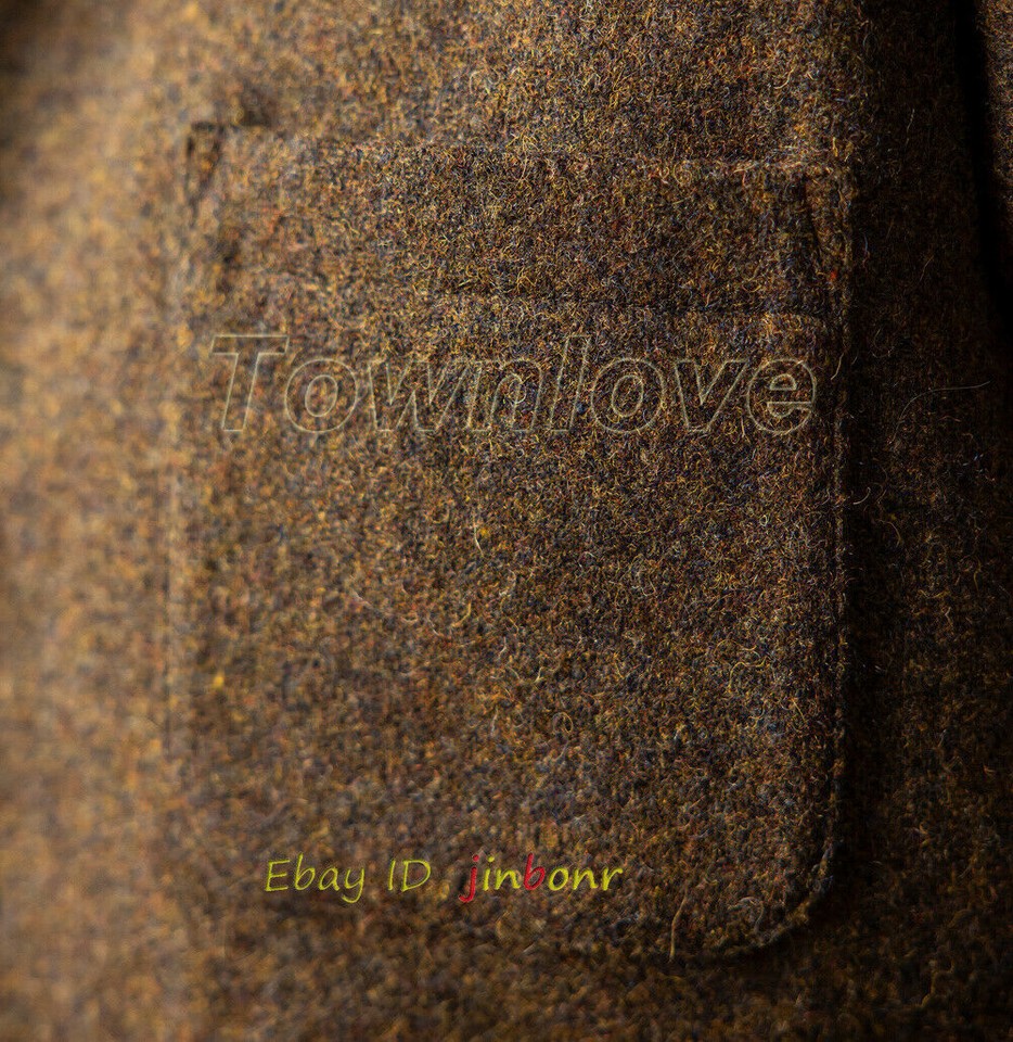 French Work Jacket Winter Warm Men's Wool Tweed Coat Vintage Casual ...