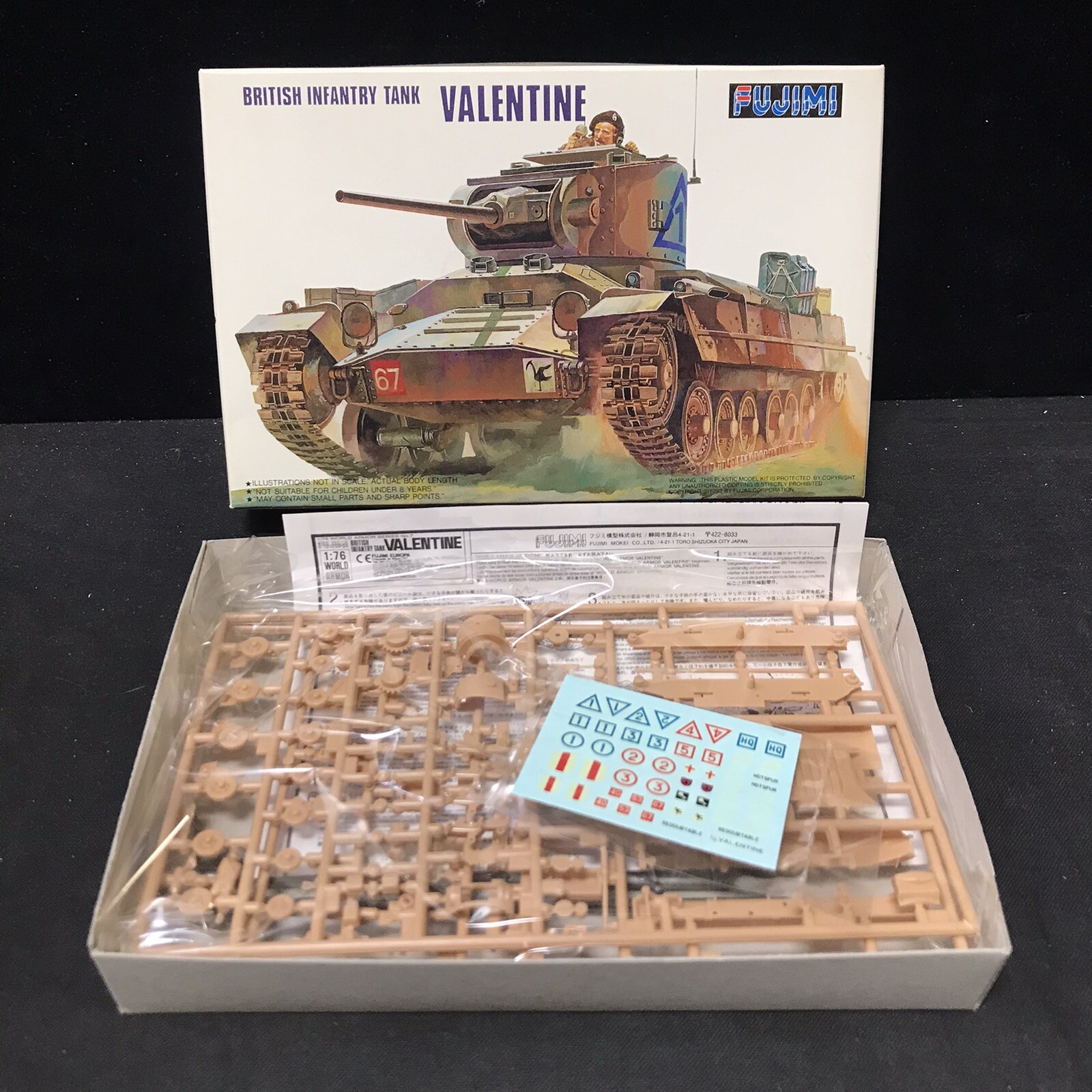 Fujimi British Infantry Tank Valentine 1:76 Scale #76007 NIB Model Kit ...