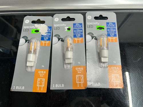 New 3-pack lot GE LED T4 GY8.6 Clear 2.5W=20 Watt Specialty Bulb Flat ...