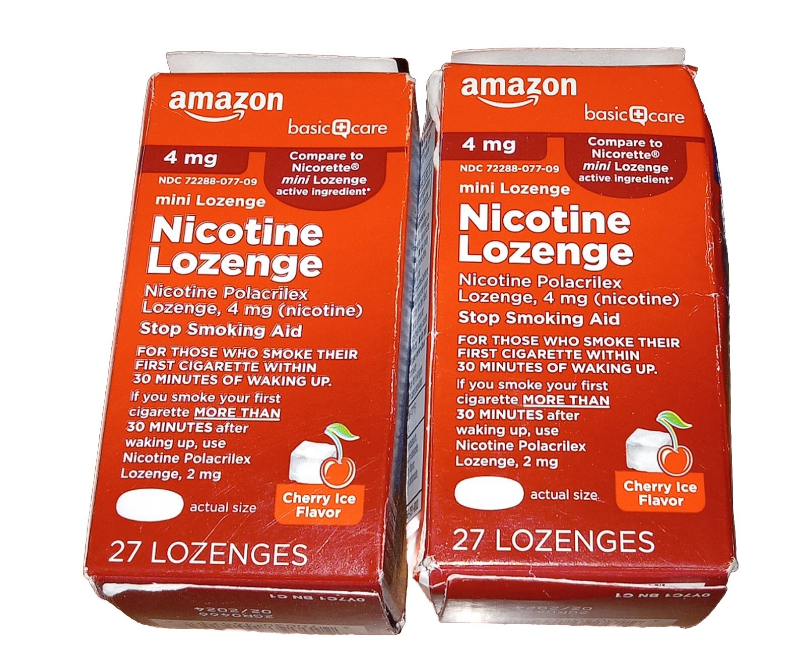 Amazon Basic Care MINI Nicotine Lozenge 4mg, Stop Smoking Aid, CHERRY ...