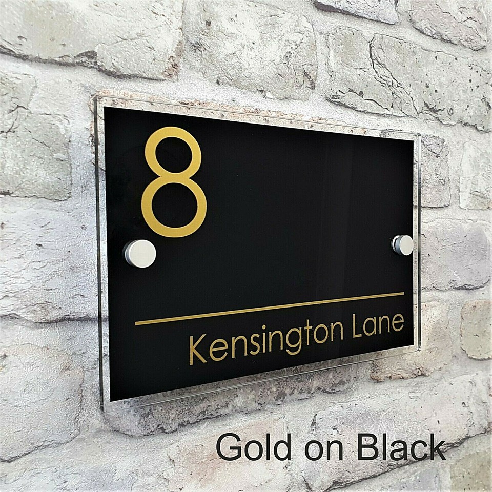 Contemporary House Sign Door Numbers & Address Plaques Personalised ...
