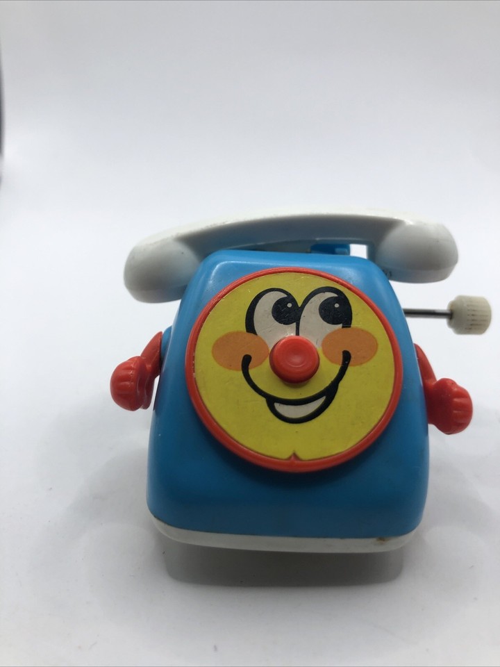 Tomy Blue Telephone Get Along Gadgets Vintage Wind Up Toy Phone 1980 | eBay