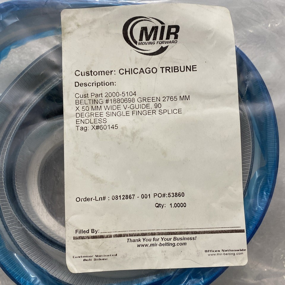 Green V-Guide Conveyor Belt with Center Rubber Rib Part # 1880698 | eBay