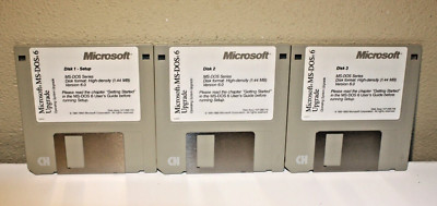 Microsoft MS-DOS 6.0 Upgrade 3.5" Floppy Boot Disks - (disk 1, 2, and 3 ...