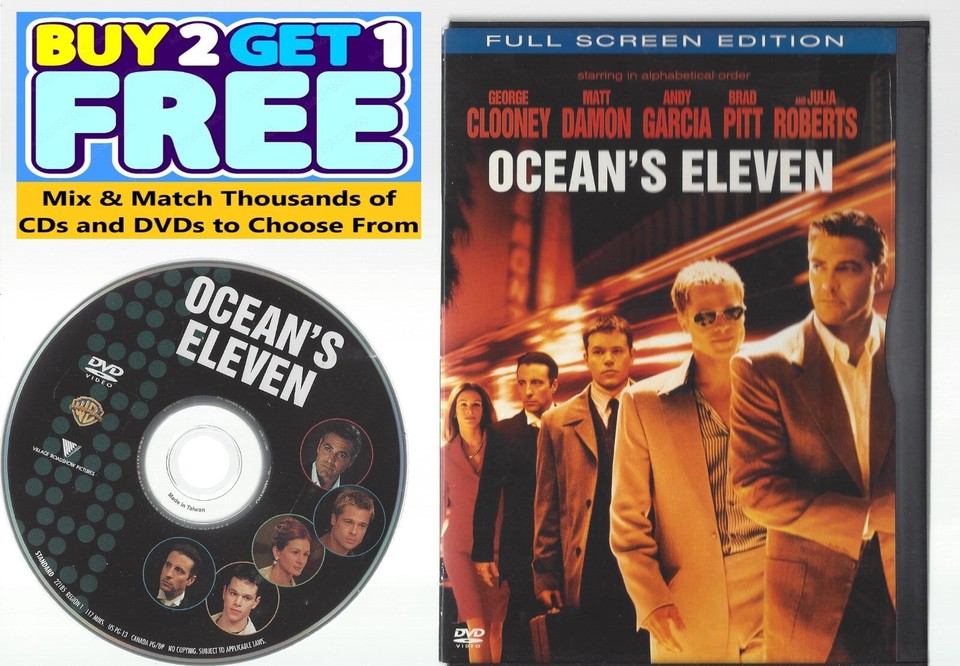 Oceans Eleven (DVD Full Screen) 10 Movies for $10!! Disc & Cover Art ...