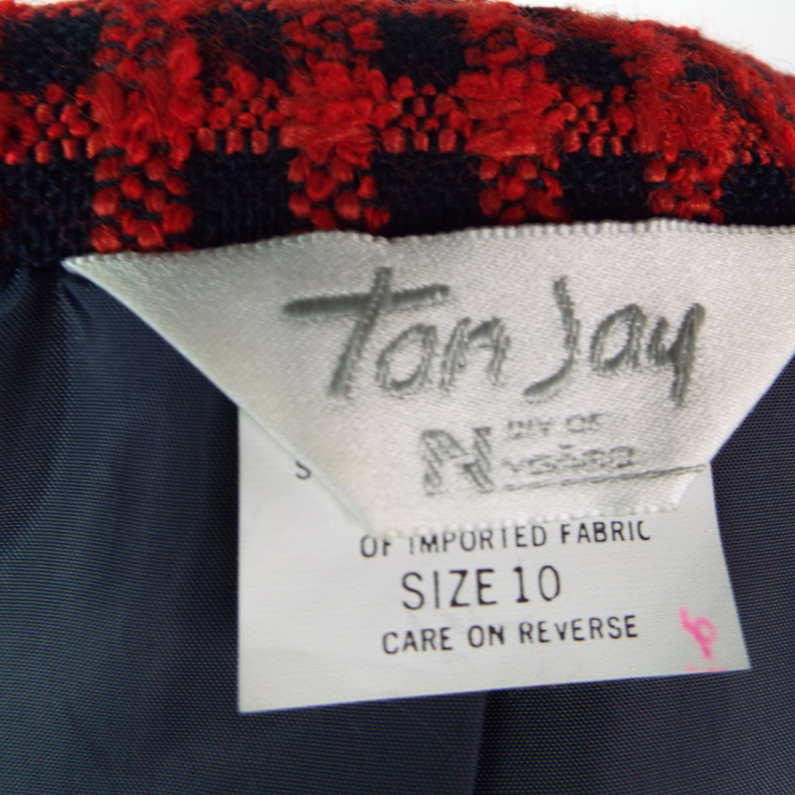 Tan Jay Women Red Navy Plaid Blazer Jacket Size 10 VINTAGE Classic Nice ...