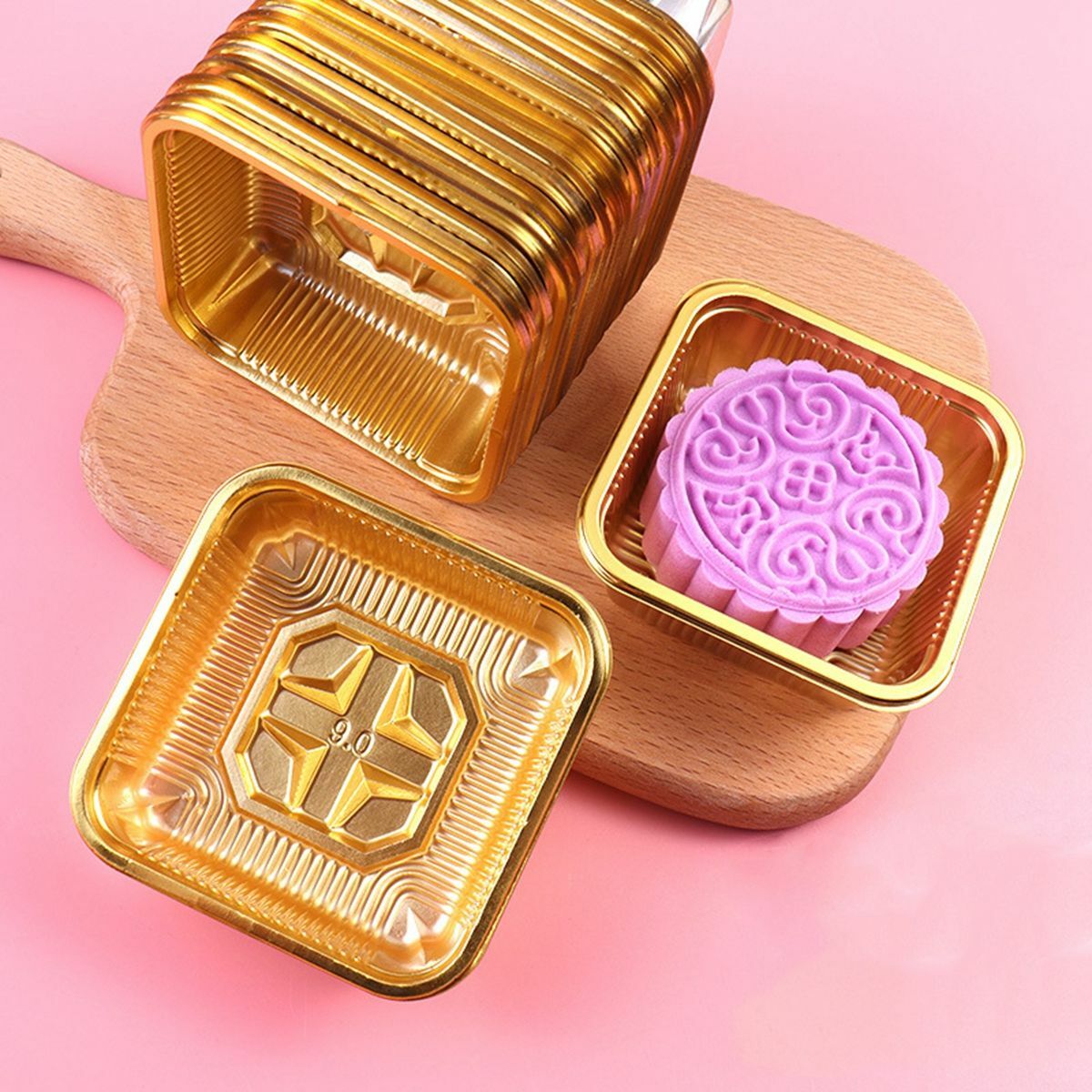 100 X Moon Cake Box Trays Egg-yolk Puff Cookie Candy Containers ...