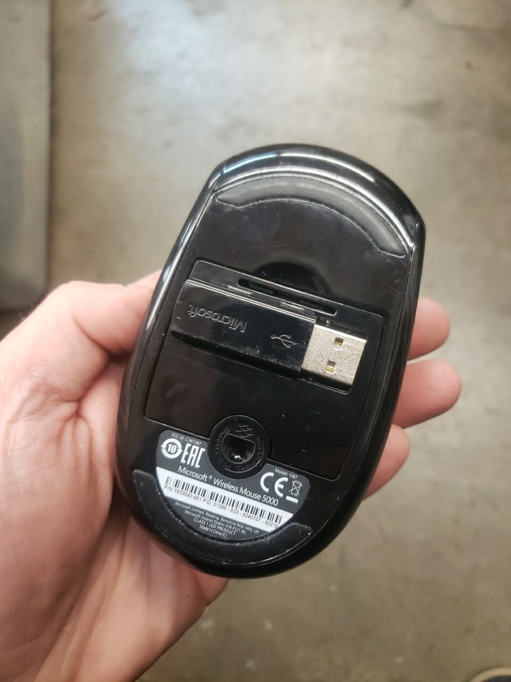 Microsoft Wireless 5 Button Mouse 5000 Model 1387 + USB Dongle - TESTED ...