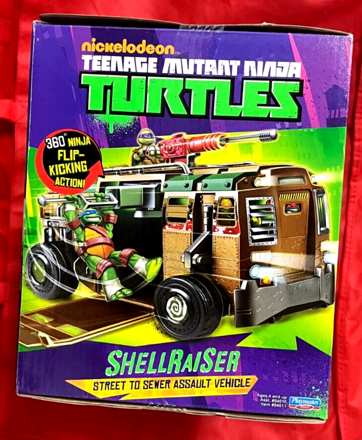 Nickelodeon TMNT 2012 4 Figures SHELLRAISER + SEWER SPINNIN SKATEBOARD ...
