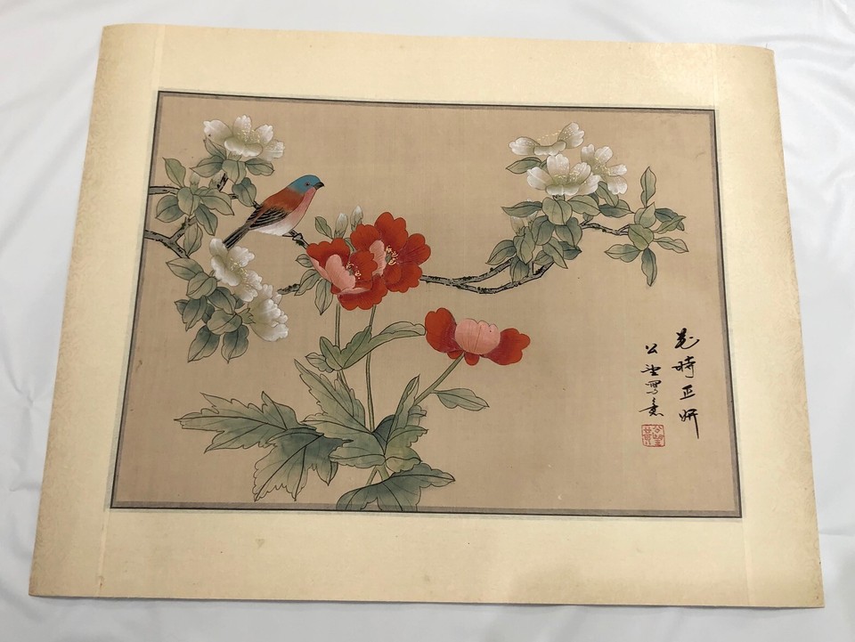 Set of 3 CHINESE HAND PAINTED SILK PAINTINGS - BIRDS | eBay