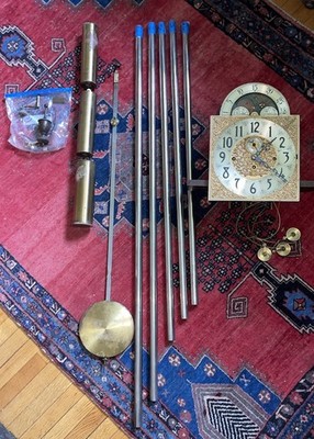 Antique Herschede 5-Tube Mechanism, Weights, Tubes, Pendulum, Winder ...