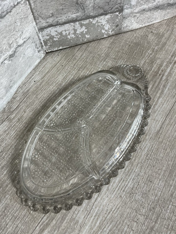 Vintage Hazel Atlas Glass Divided Dish 50's | eBay