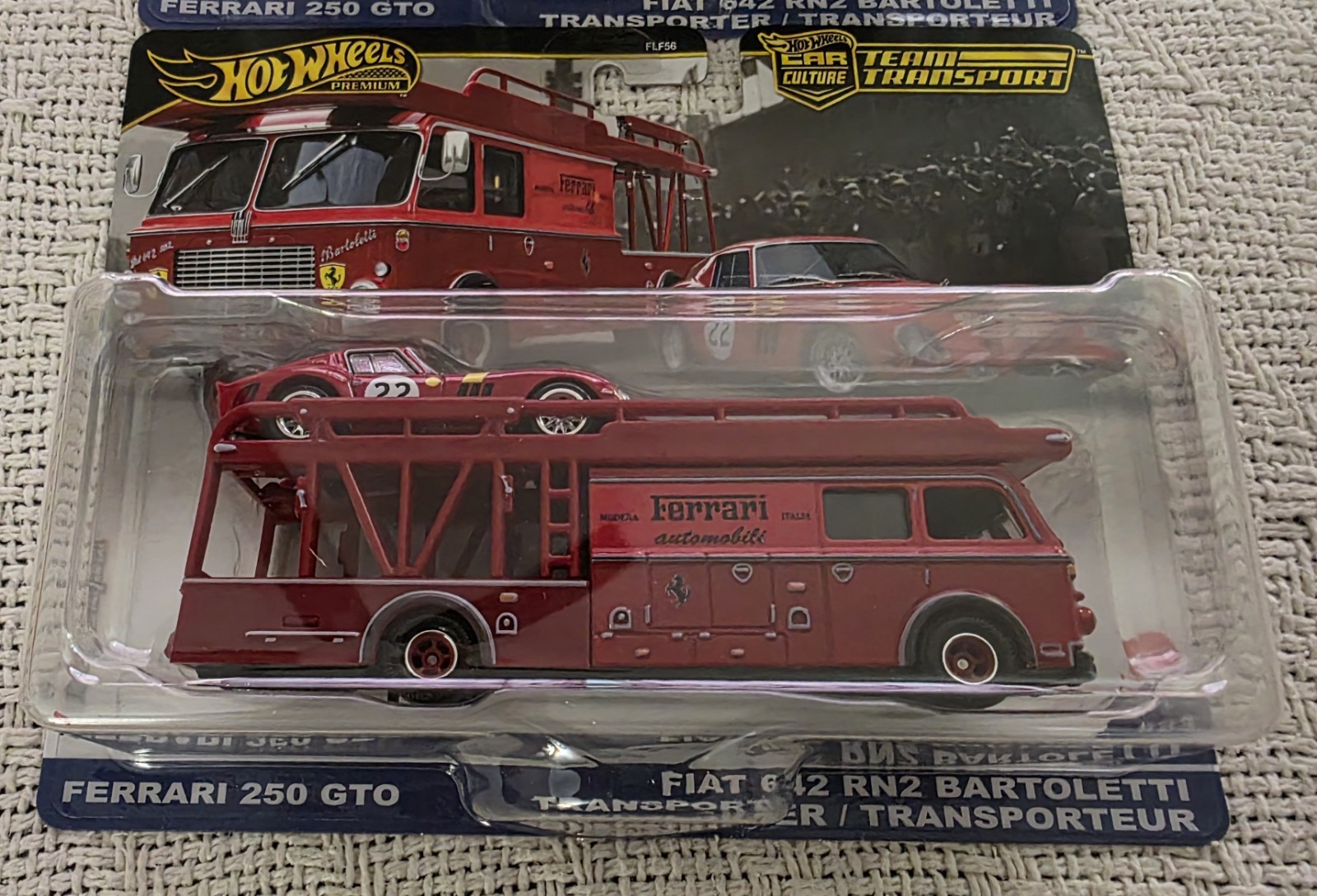Hot Wheels Team Transport FERRARI 250 GTO & FIAT 642 RN2 BARTOLETTI ...