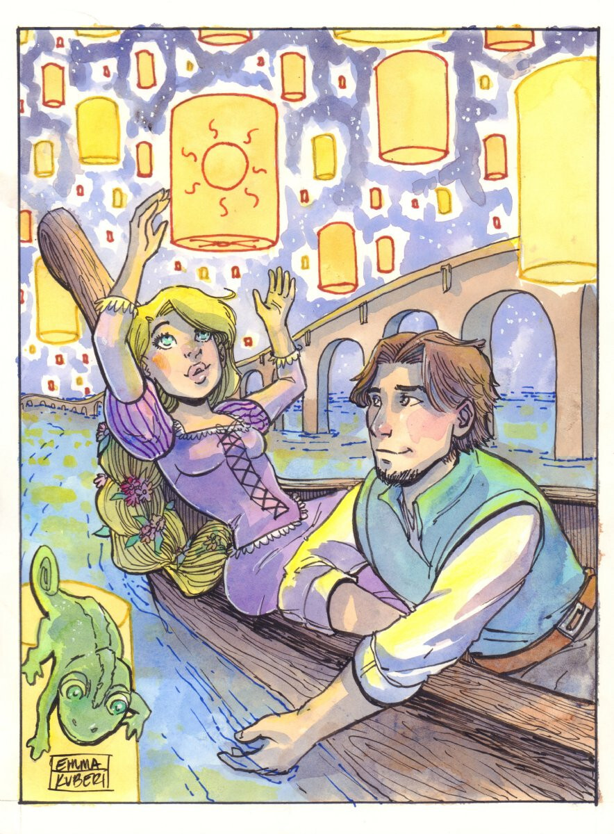 Flynn Rider And Rapunzel Drawing