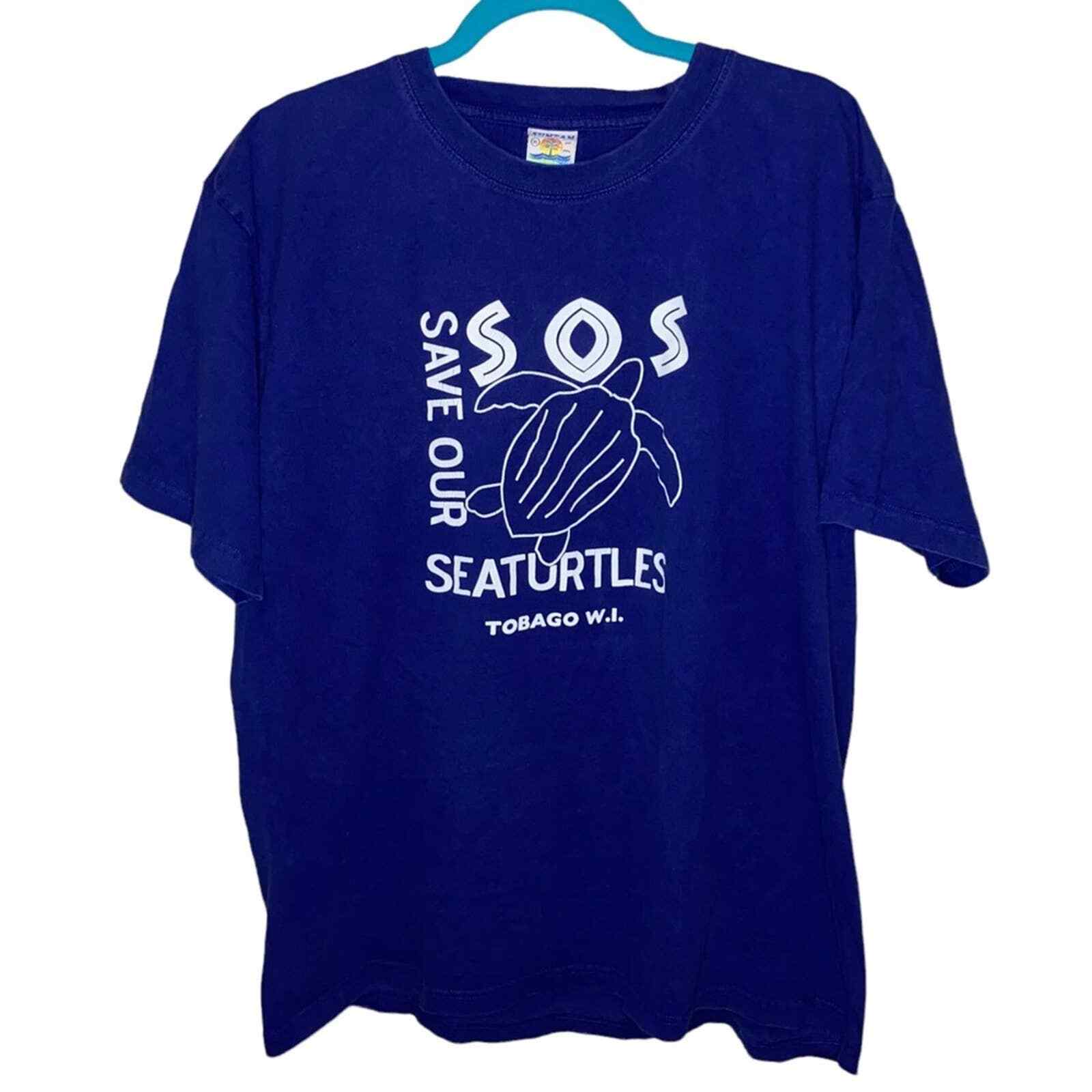 Suntan Save our Sea Turtles Graphic Tee Shirt - Gem