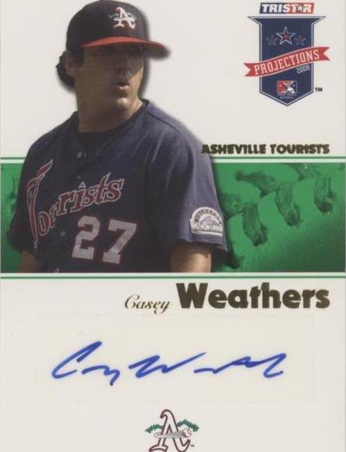 2008 TRISTAR PROjections - Casey Weathers #160 Green Autographs /50 (AU ...