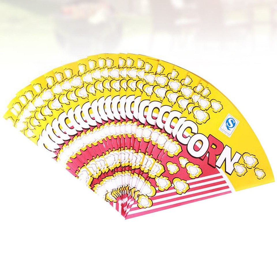 100 Pcs Paper Popcorn Bags Triangle Cone Shape Food Bags for Popcorn ...