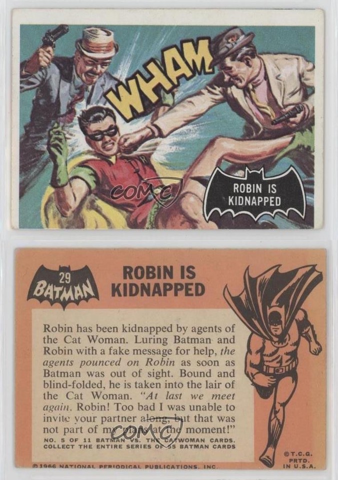 1966 Topps Batman Black Bat Robin is Kidnapped #29 0e28 | eBay