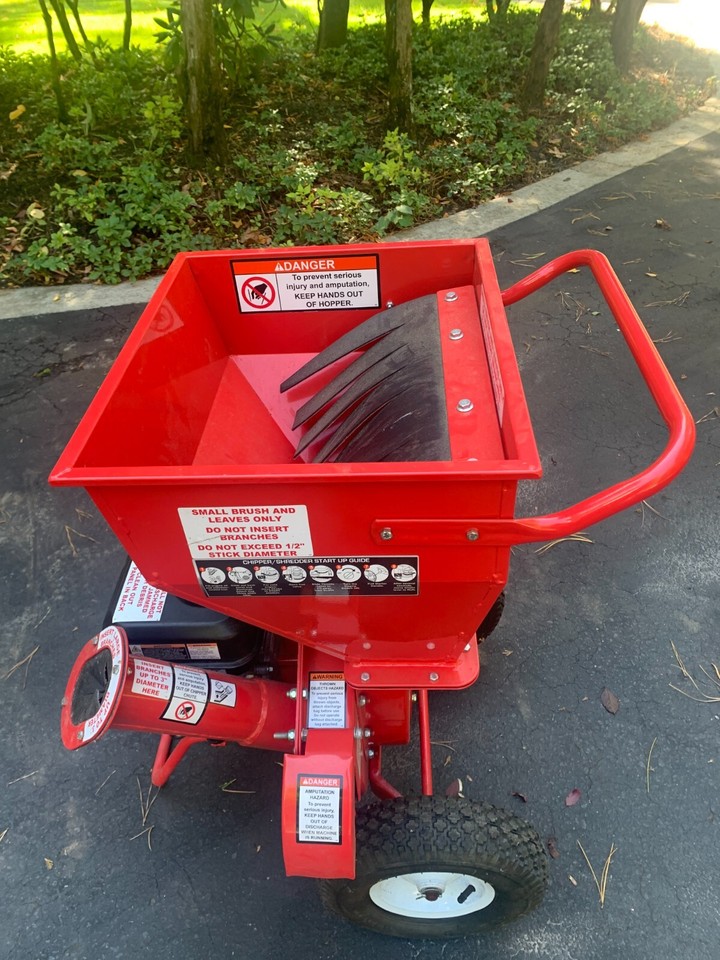 Red Wood Chipper Shredder Mulcher 3" 6.5 HP 212cc Gas + Manual Spark ...