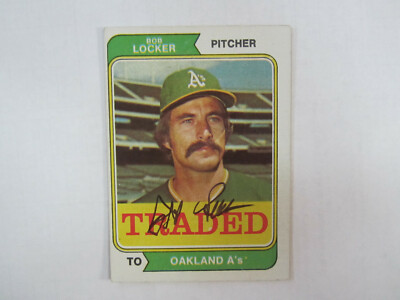 1974 Topps Traded # 62T Bob Locker Autograph / Signed Card (MB Oakland ...