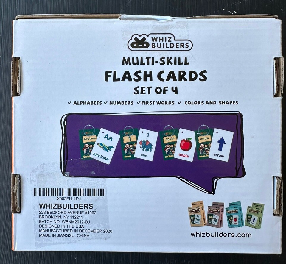 Whiz Builders Multi Skill Flash Cards 144Cards Ages 6&Up Alphabet ...