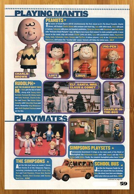 2002 Peanuts/Rudolph/Simpsons Figures Print Ad/Poster Rankin/Bass Toy ...