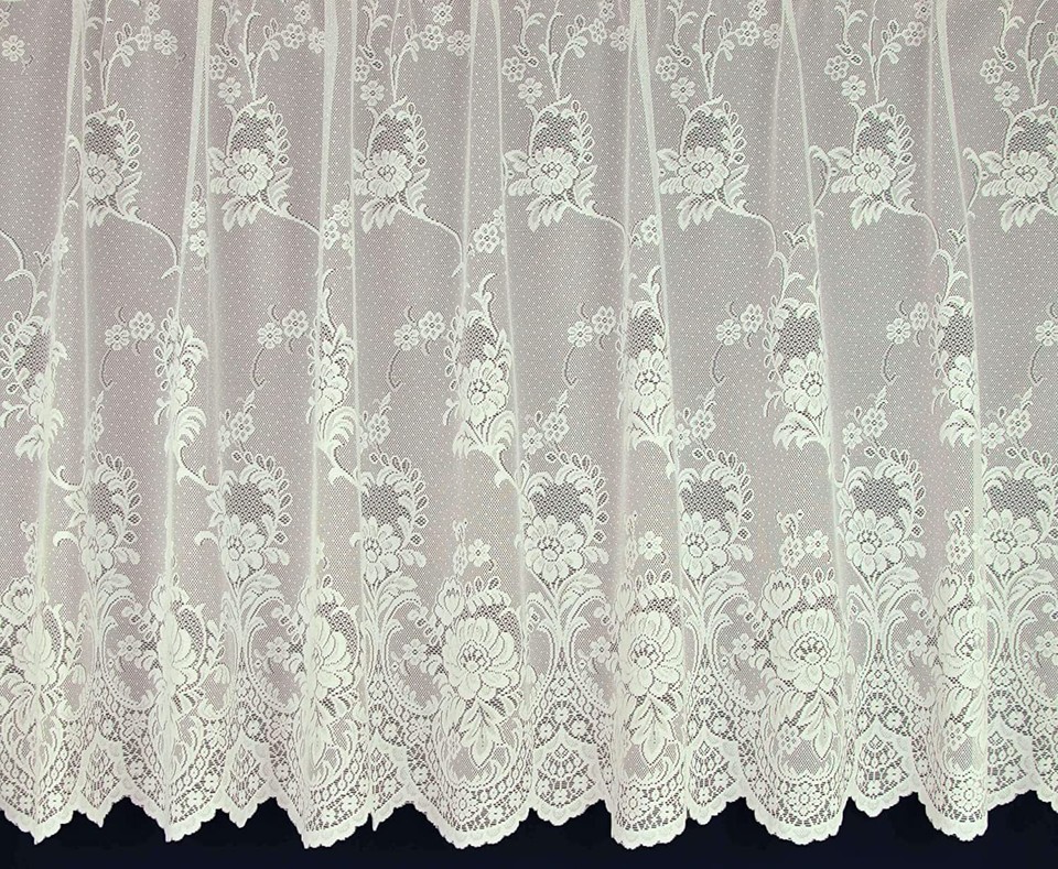 Luxury Thick Cream Cotton Look Floral Damask Lace Net Curtain Sold by ...