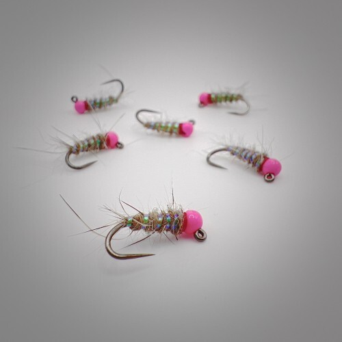 6 Pc - Walt's Sexy Worm, Pink BH, Size #14 Nymph Fly Fishing Flies | eBay