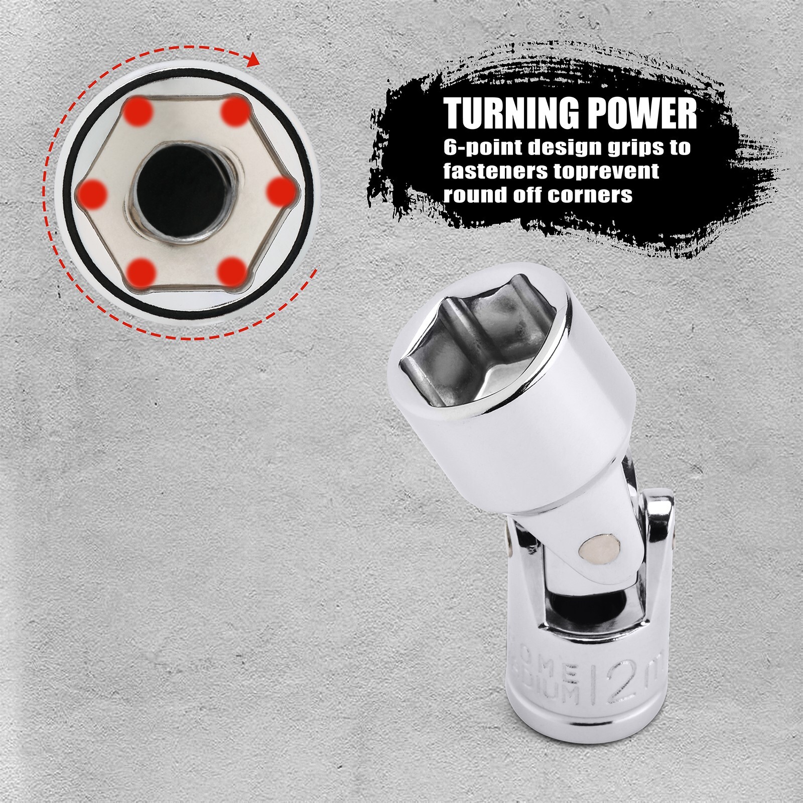 12 pieces 1/4" Drive Metric Universal Joint Impact Socket Set, Swivel ...