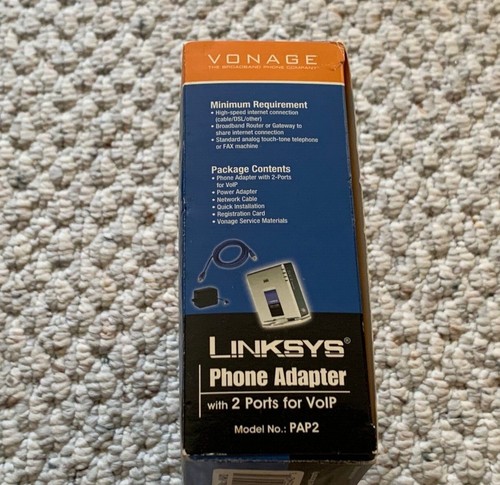 New Linksys PAP2 Phone Adapter by Vonage w/ 2 Ports Voice-over-IP Start ...