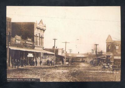 REAL PHOTO MOUNTAIN GROVE MISSOURI DOWNTOWN UNION STREET POSTCARD COPY ...
