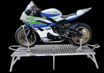 AliKat Lightweight Aluminium Folding Motorcycle Work Bench, Race Bike ...