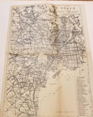 WW2 Japanese Army Officers Map of TOKIO possible from European soldier ...