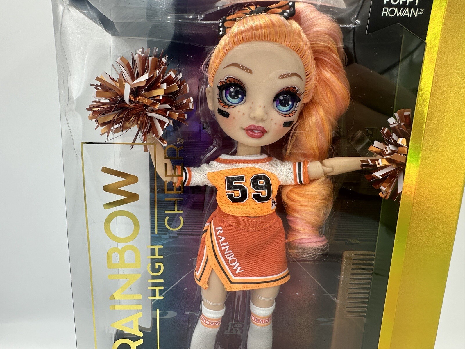 Rainbow High Cheer Poppy Rowan Cheerleader Fashion Doll & Accessories ...