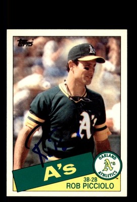 Signed Baseball Card Auto Rob Picciolo 1985 Topps Traded #90T Oakland ...