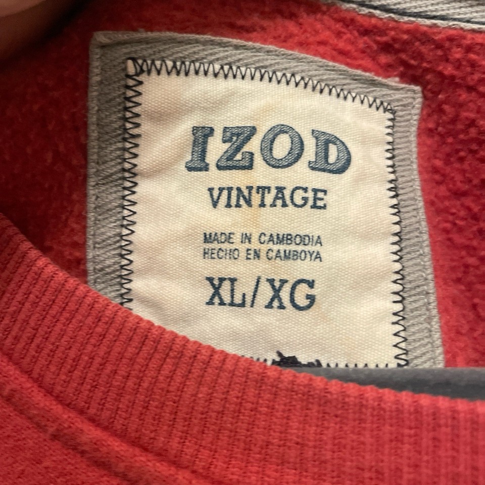 Vintage Navy Blue Izod Men's XL Fleece Sweatshirt | eBay