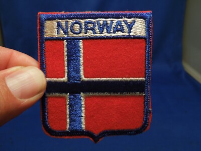 Vintage Voyageur Norwegian Flag Norway Norge Souvenir Embroidered Patch ...