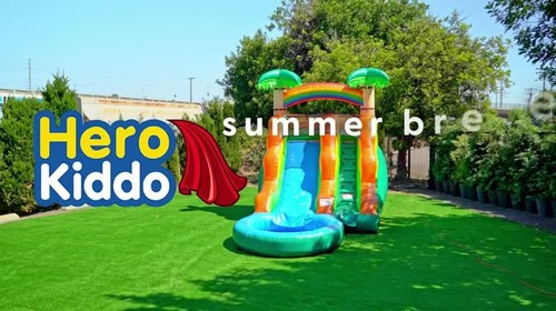 HeroKiddo 13’ Summer Inflatable Water Slide for Kids with Pool and Air ...