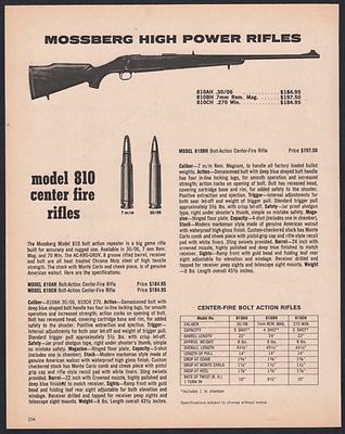 1977 MOSSBERG Model 810 810AH, 810BH. 810CH Rimfire Rifle AD | eBay