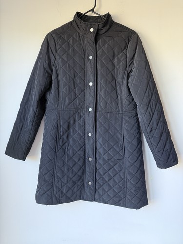 Talbots Coat Quilted Jacket Puffer Long Classic Women's Size S Black | eBay