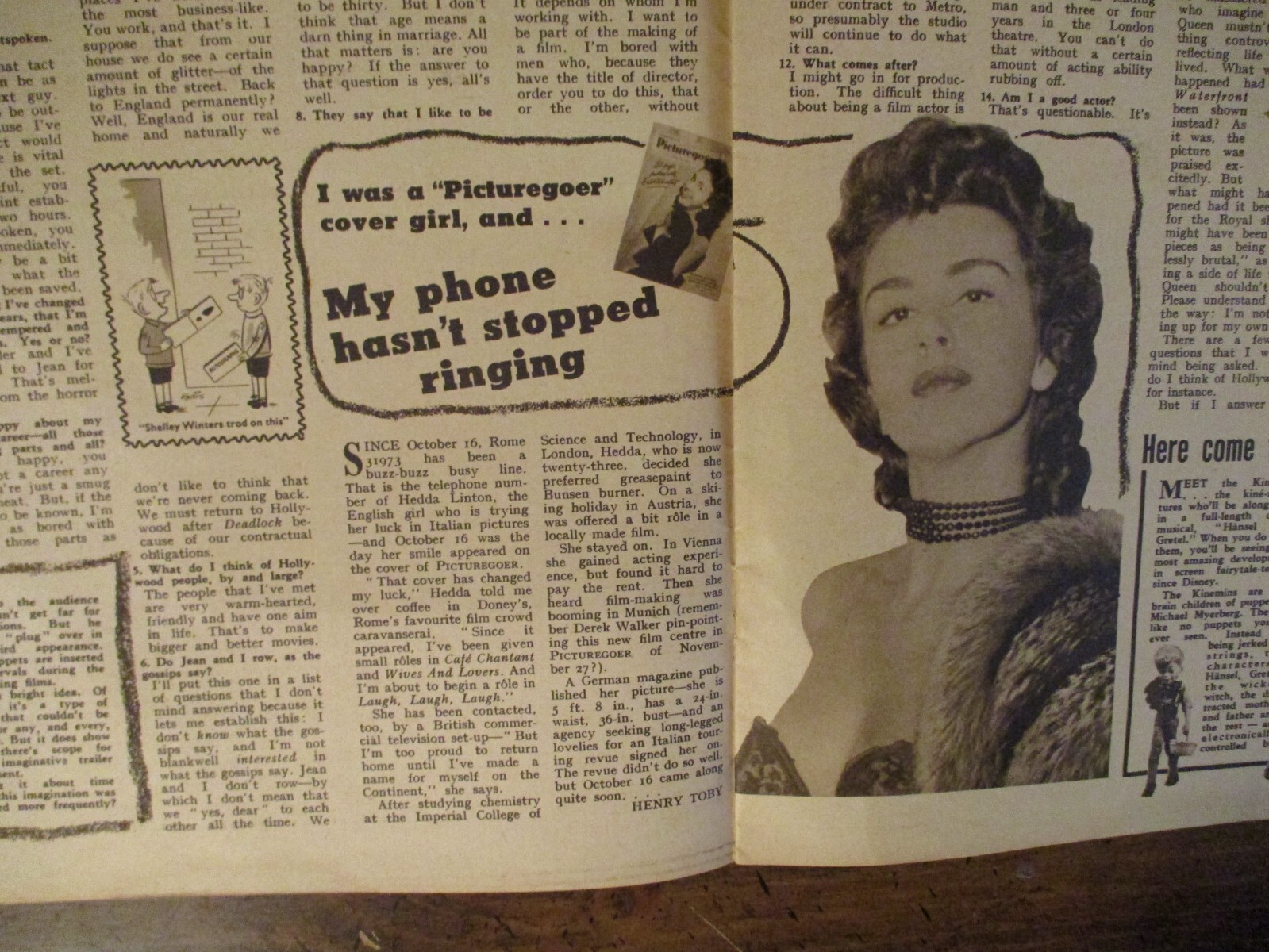 De-1954 Picturegoer Mag(JOAN SHAWLEE/HEDDA LINTON/JOAN RHODES/LUANE LEE ...
