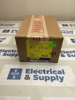 Square D EDB34025 25 Amp 480Y/277 VAC 3 Pole Bolt-On Circuit Breaker ...