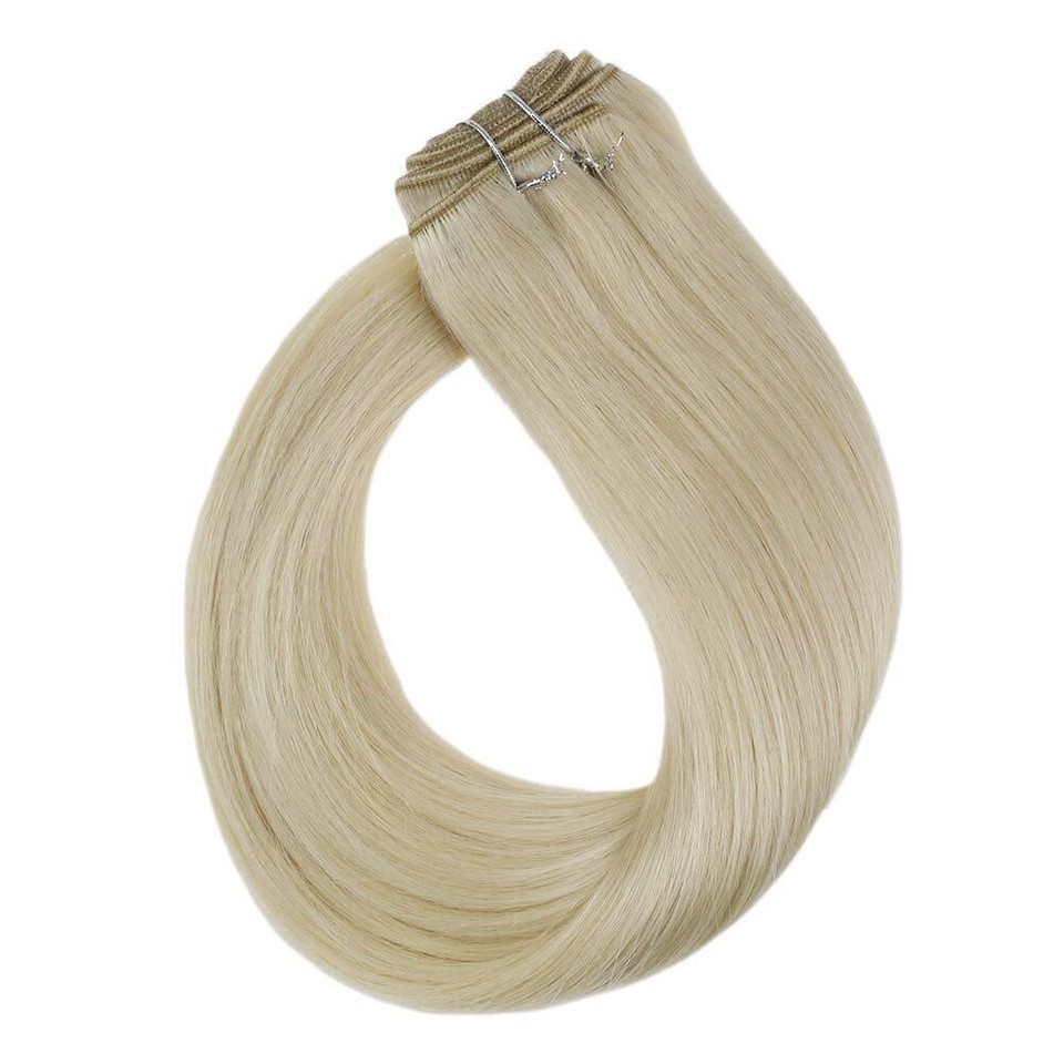 Invisible Weft Human Hair Extensions Sew In Weave Double Weft Remy ...