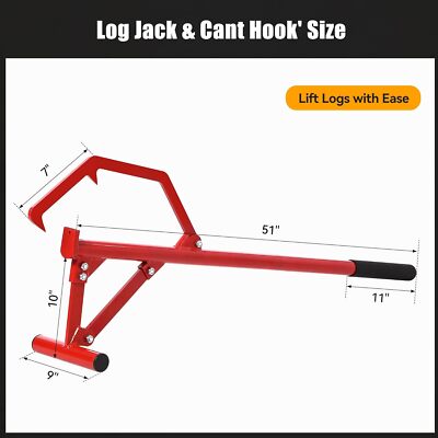 51" Steel Timberjack TimberJack Tool Log Lifter Roller Log Cant Hook ...