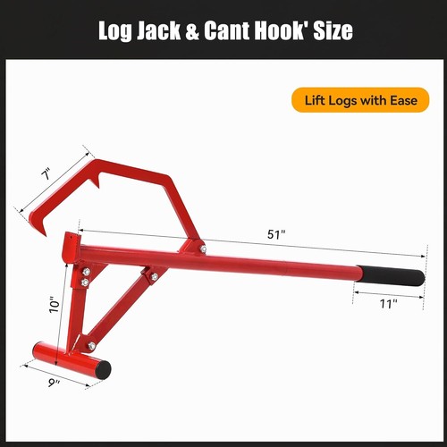 51" Steel Timberjack TimberJack Tool Log Lifter Roller Log Cant Hook ...