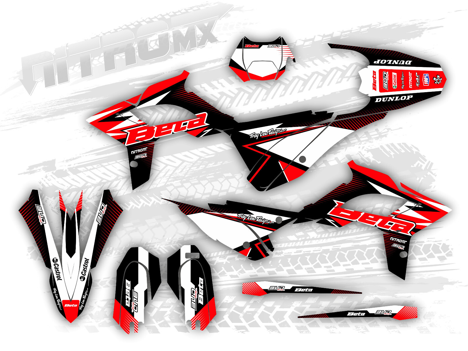 Graphics Kit fits POLISPORT RESTYLE Beta RR 2018 2019 (not OEM) Decals ...