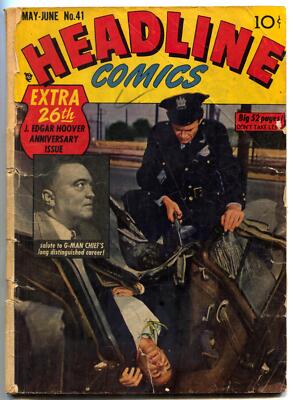 Headline Comics #41 1950- True Crime- FBI- Nazis missing centerfold | eBay