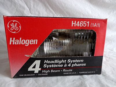 GE Halogen One Headlight System High Beam H4651 USA Replaces 4651 NOS ...