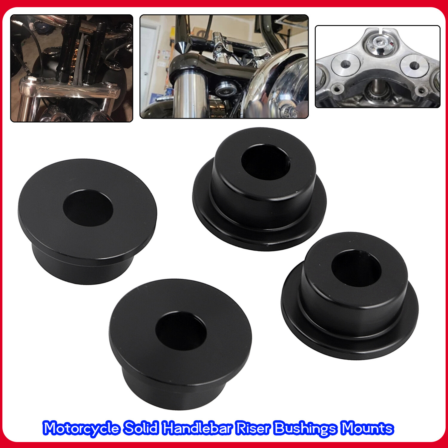 Handlebar Riser Bushings Mounts For Harley Dyna Softail Sportster 1200 ...